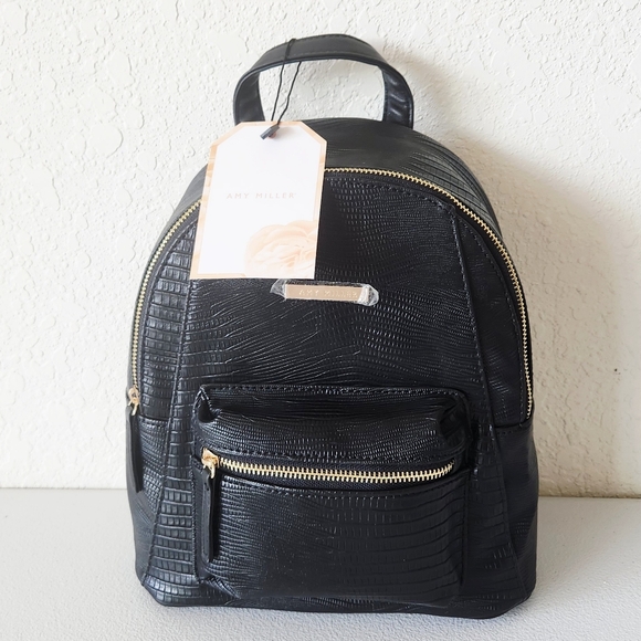 Amy Miller | Bags | Amy Miller Faux Leather Backpack Purse | Poshmark